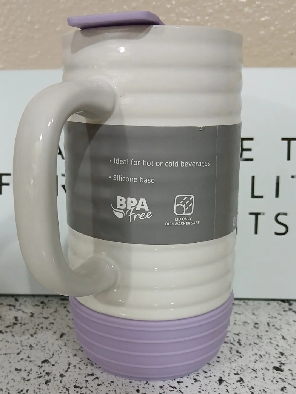 Aldi | Dining | Crofton Silicone Base Mug In Lavender And White | Poshmark